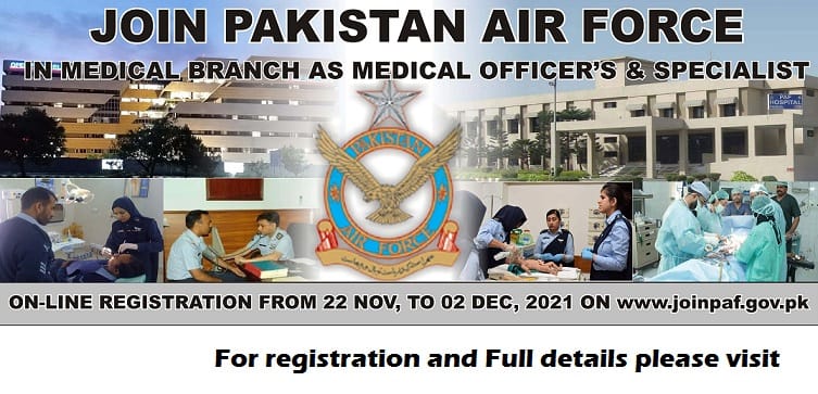 General duty medical officer: Join PAF as GDMO and Specialist doctor